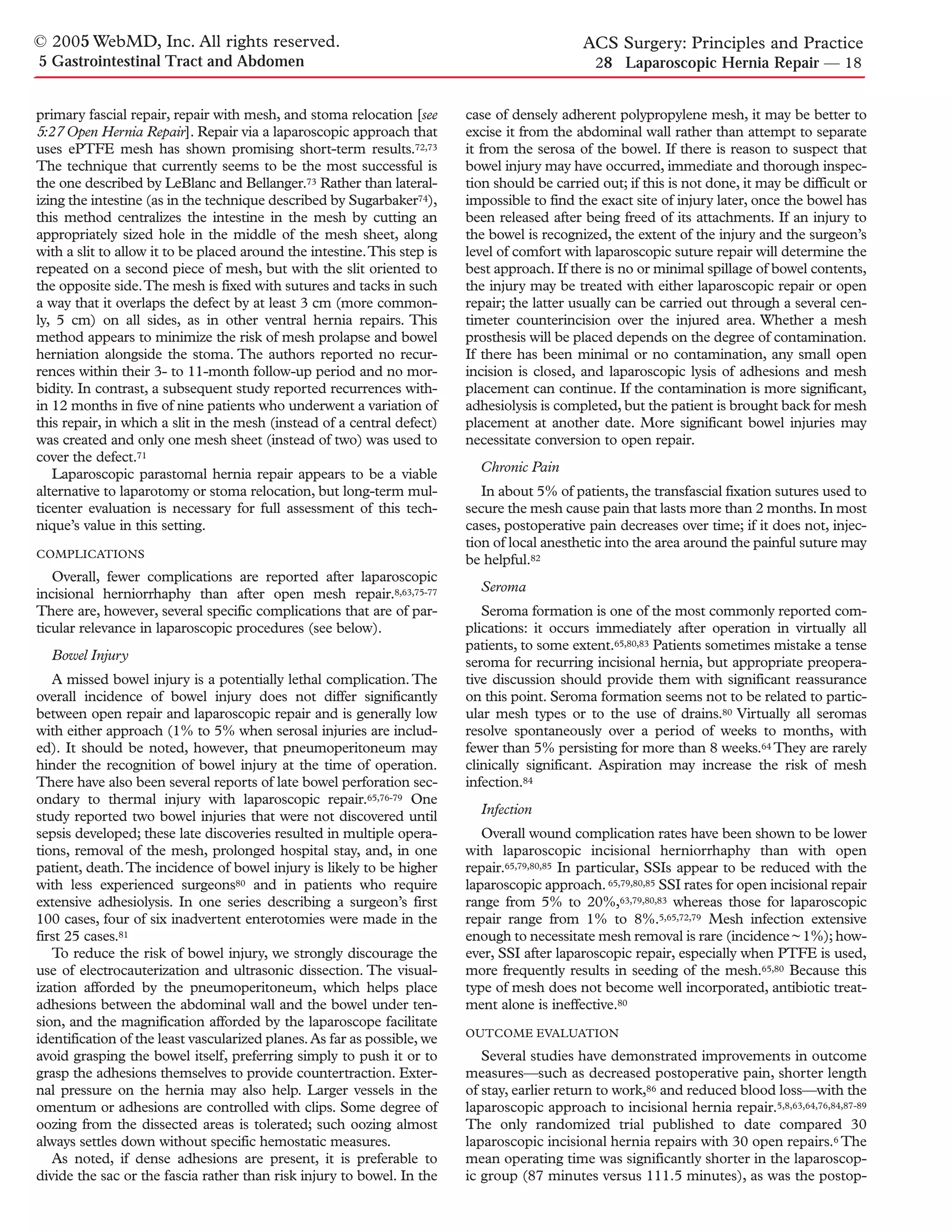 Acs0528 Laparoscopic Hernia Repair 2005 | PDF