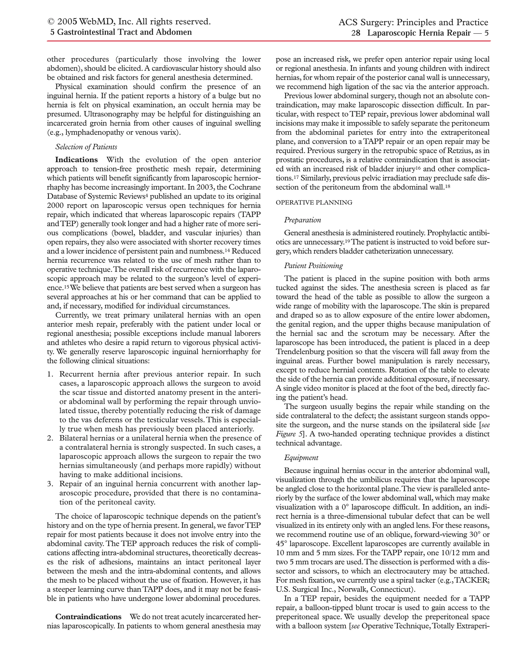 Acs0528 Laparoscopic Hernia Repair 2005 | PDF