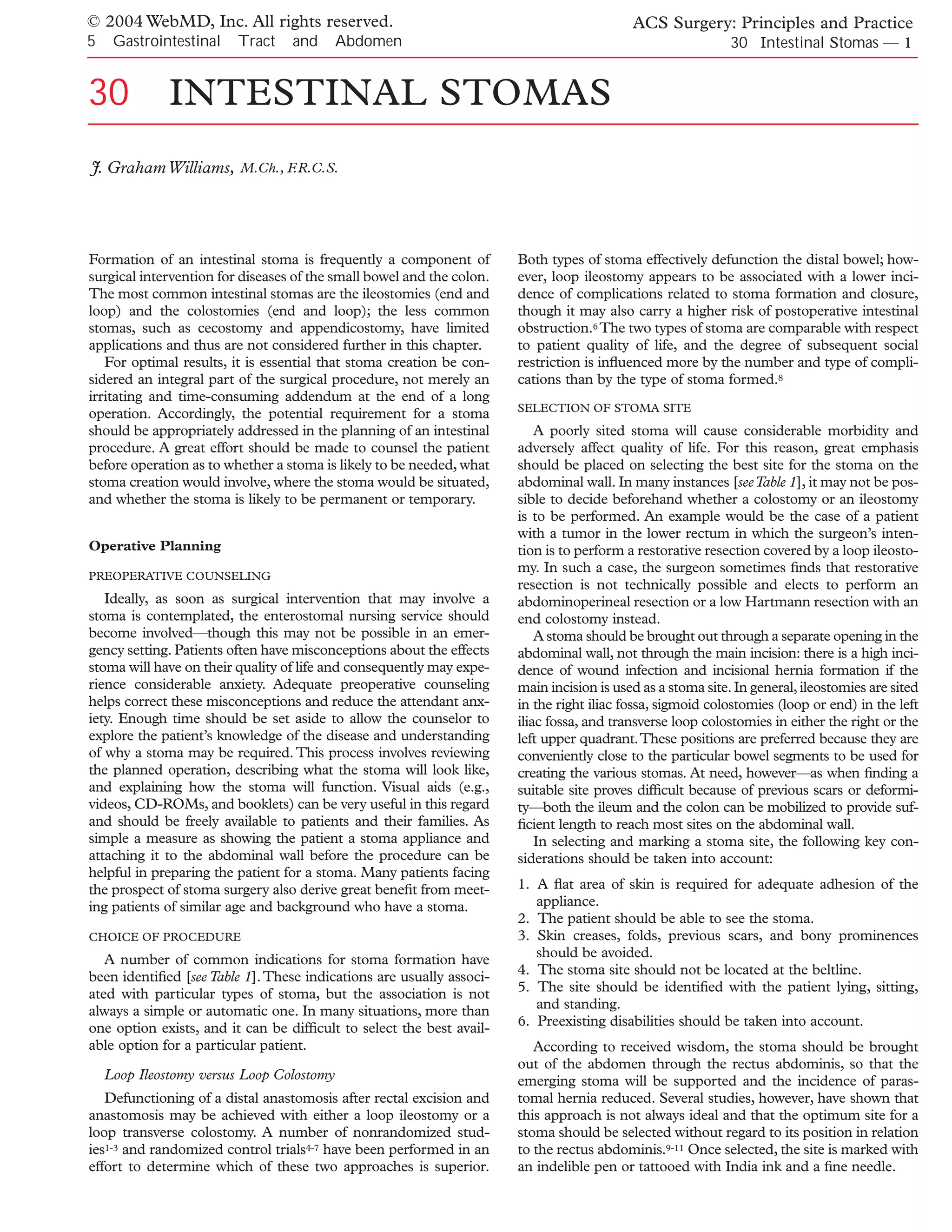 Acs0530 Intestinal Stomas 2004 | PDF