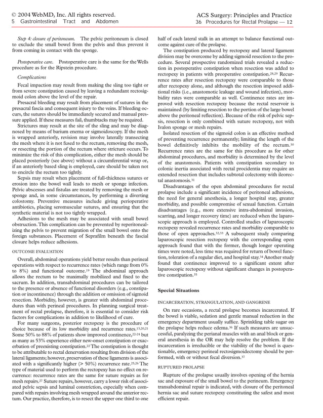 Acs0536 Procedures For Rectal Prolapse 2004 | PDF