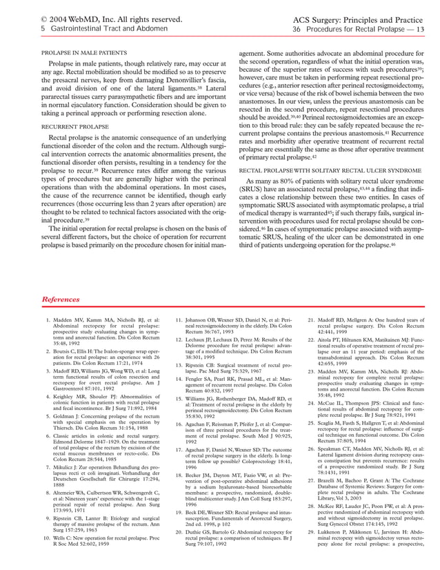 Acs0536 Procedures For Rectal Prolapse 2004 | PDF