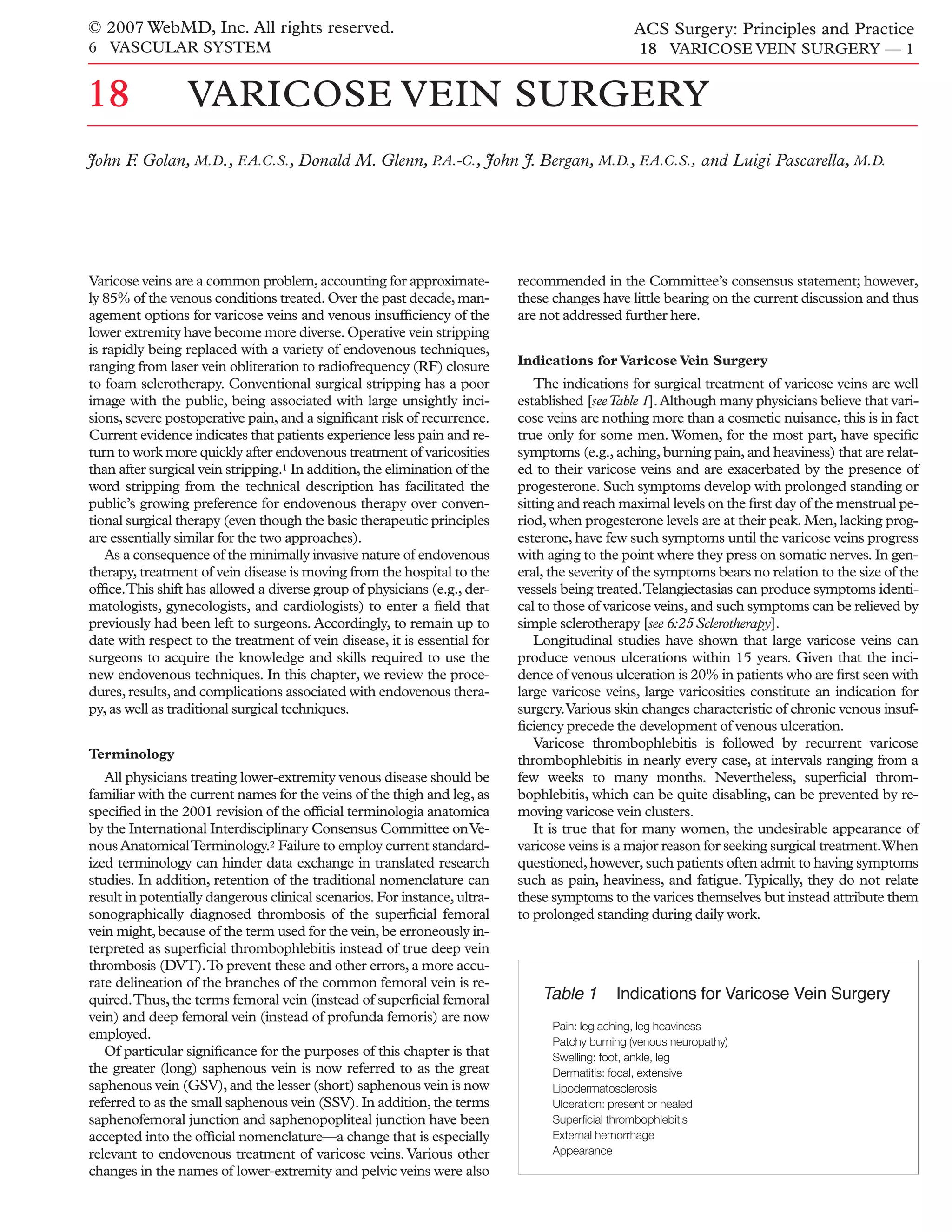 Acs0618 Varicose Vein Surgery | PDF | Blood Disorders | Diseases and ...