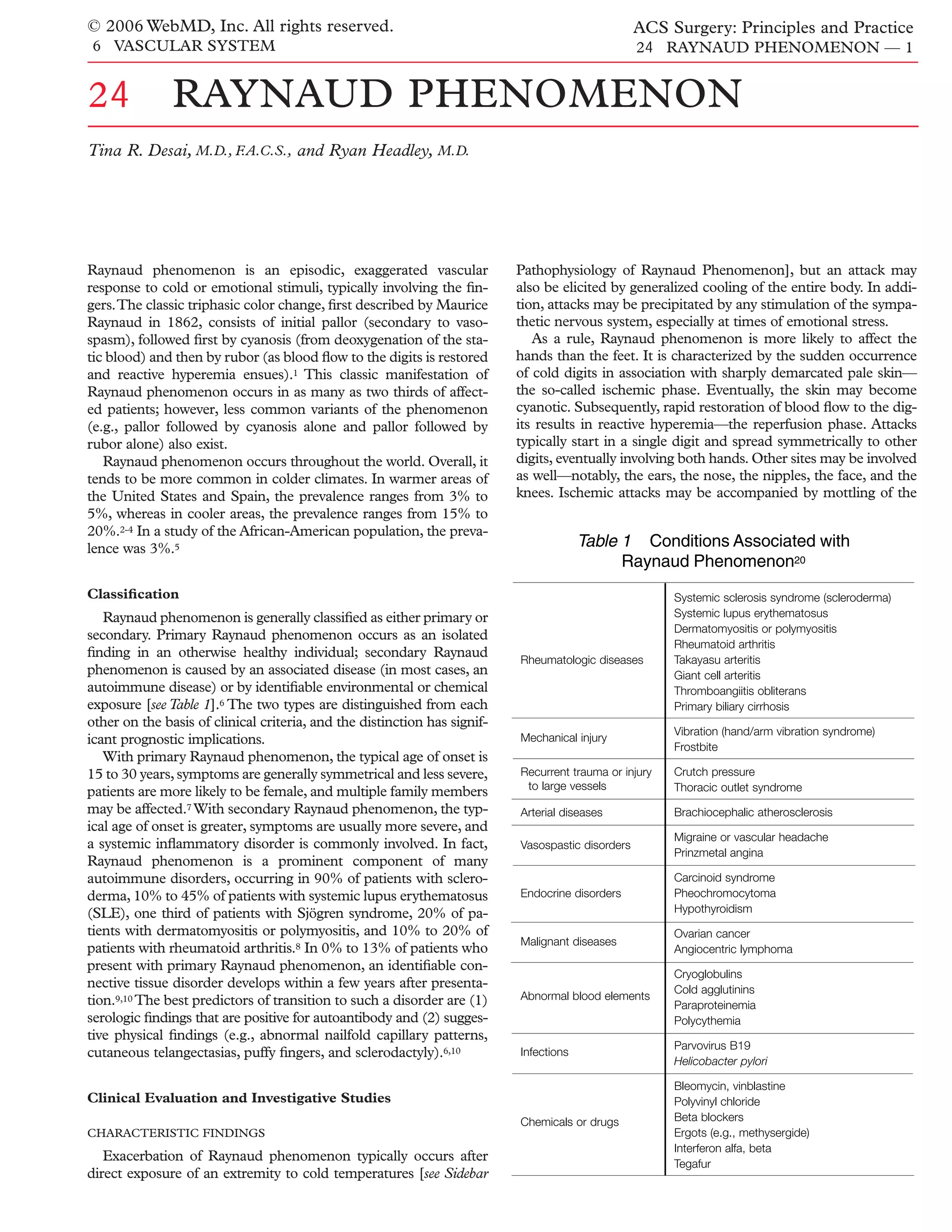 Acs0624 Raynaud Phenomenon | PDF