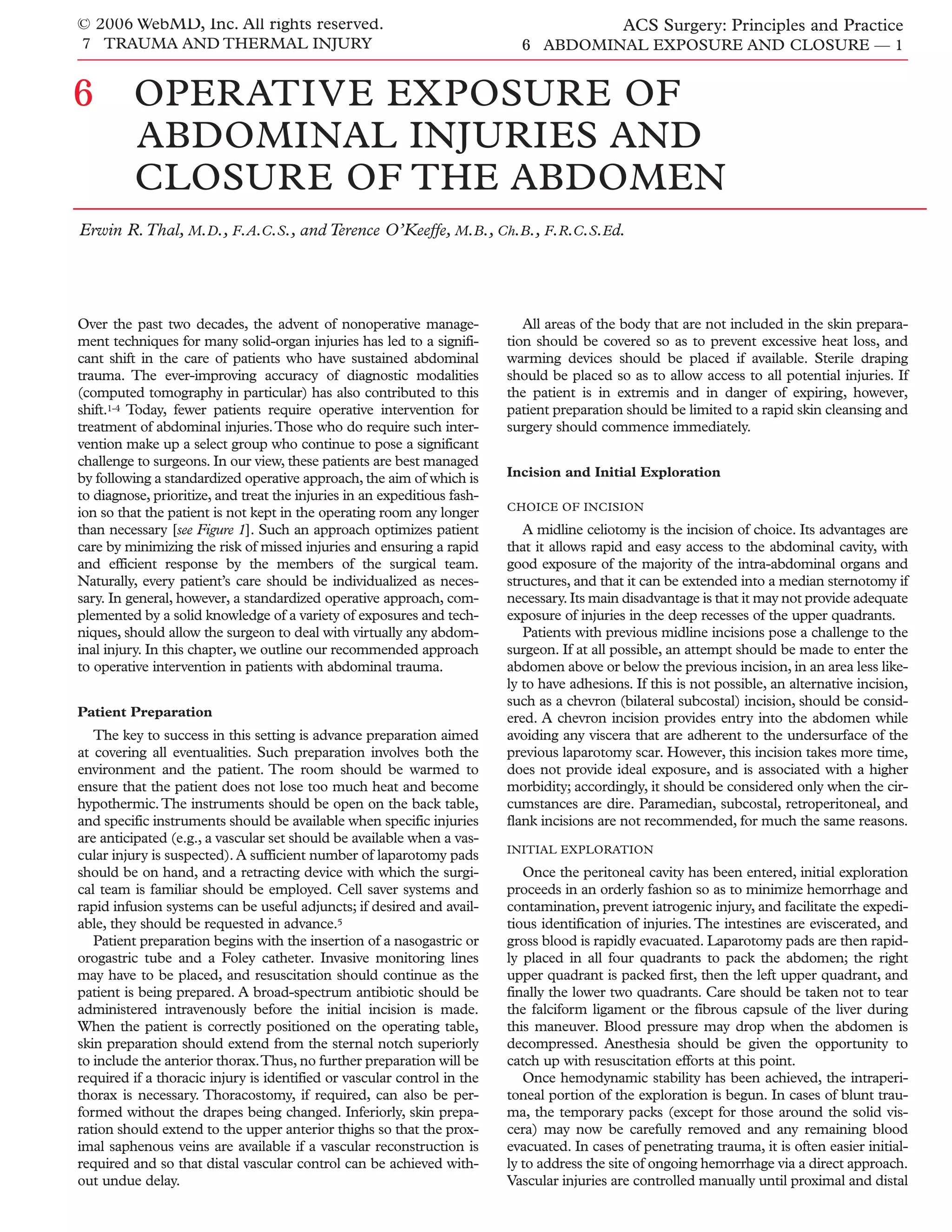 Acs0706 Operative Exposure Of Abdominal Injuries And Closure Of The ...