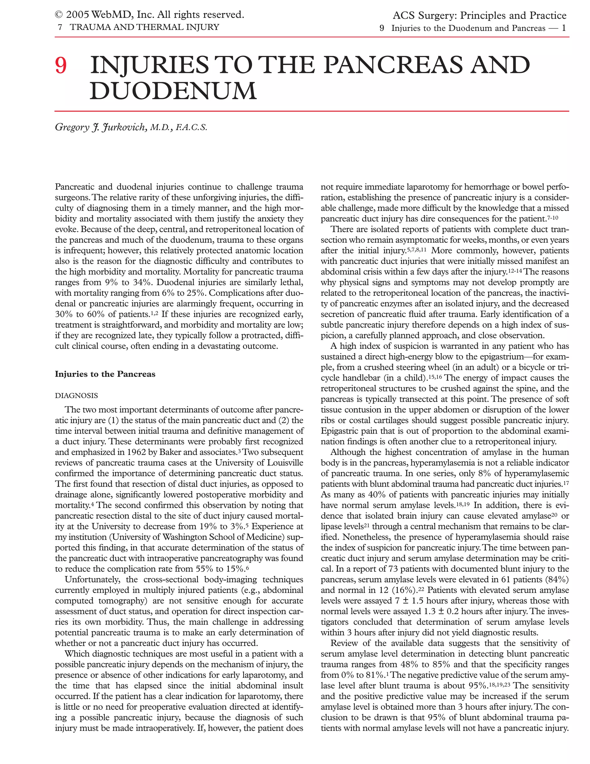 Acs0709 Injuries To The Pancreas And Duodenum | PDF