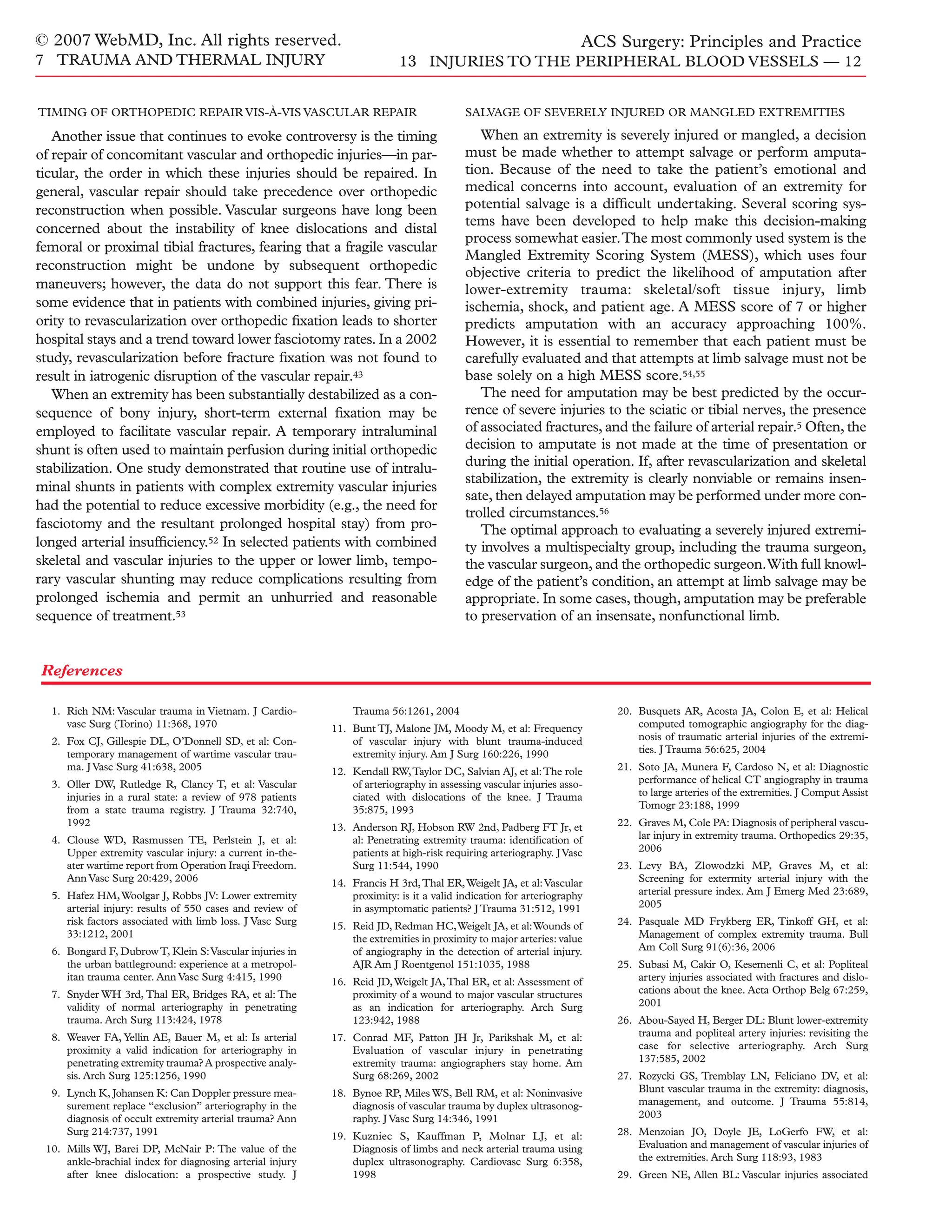 Acs0713 Injuries To The Peripheral Blood Vessels | PDF | First Aid ...