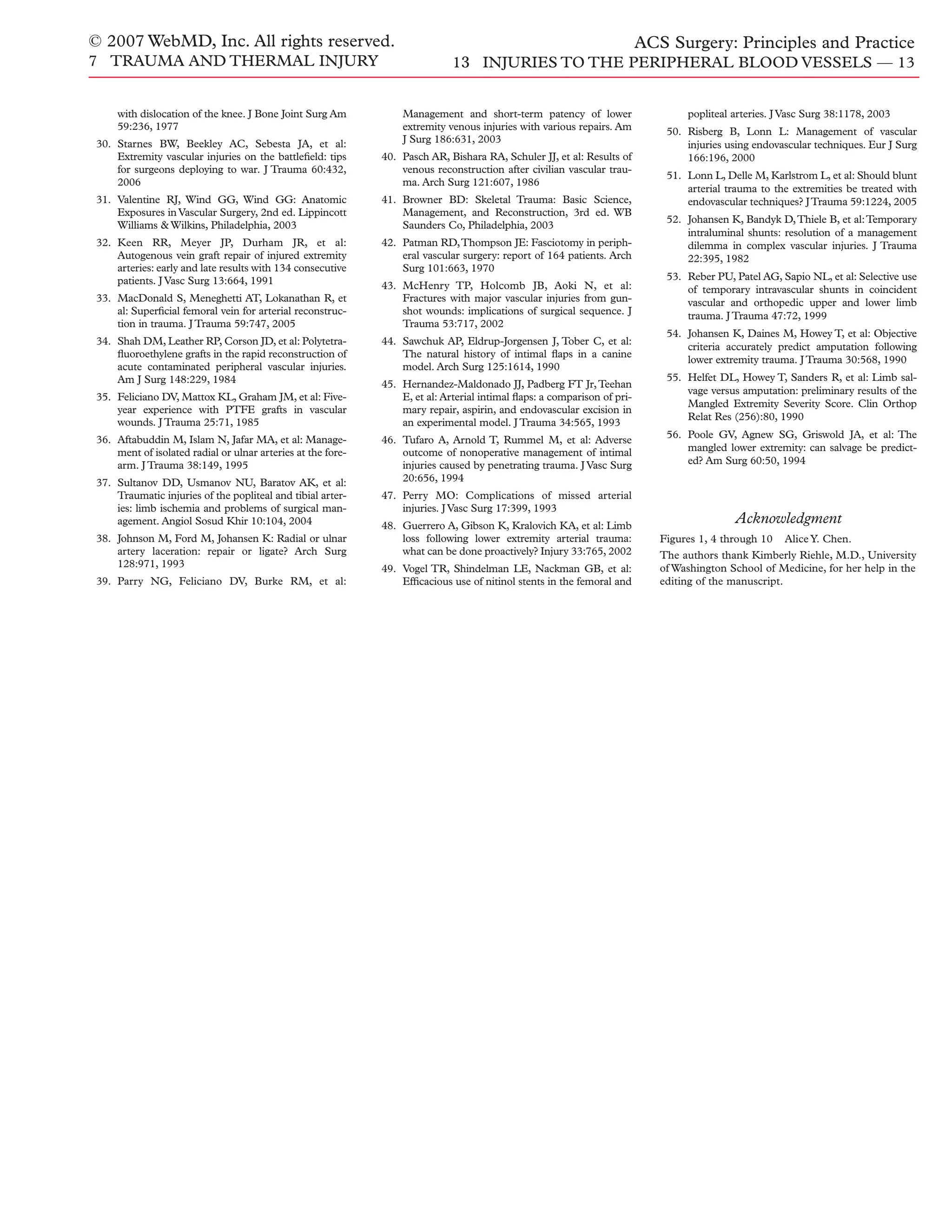 Acs0713 Injuries To The Peripheral Blood Vessels | PDF | First Aid ...