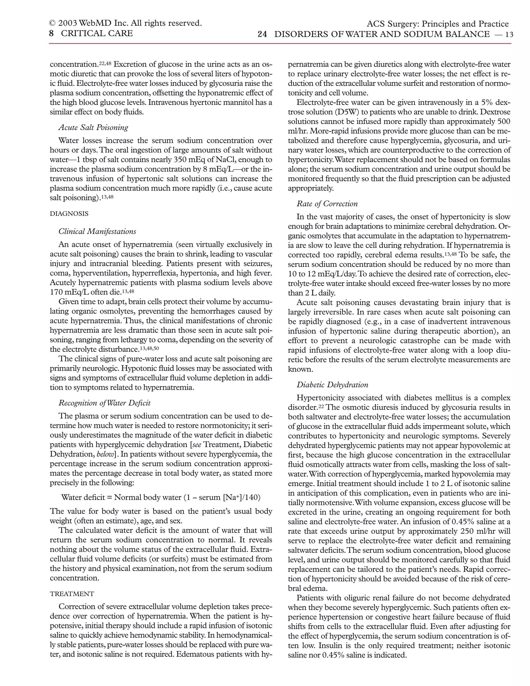 Acs0824 Disorders Of Water And Sodium Balance | PDF