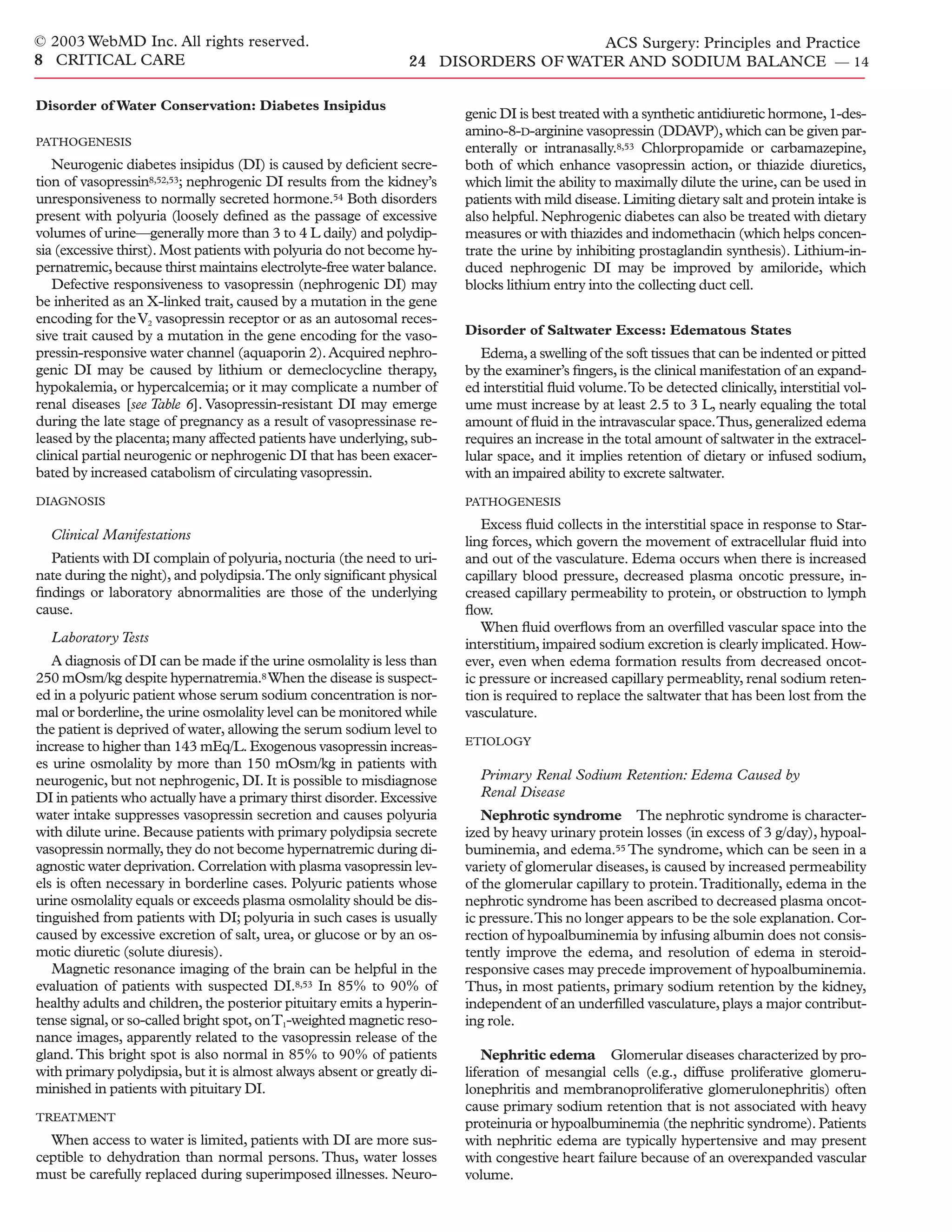 Acs0824 Disorders Of Water And Sodium Balance | PDF