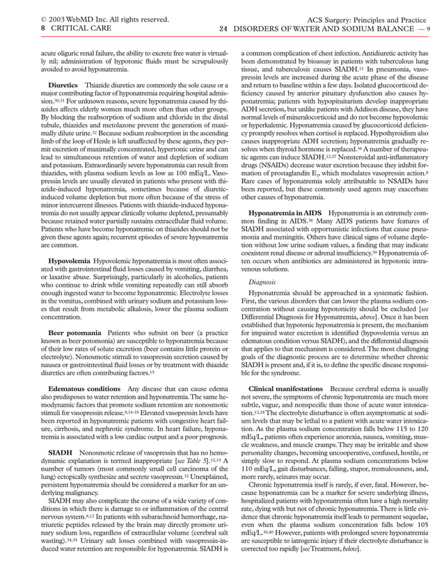 Acs0824 Disorders Of Water And Sodium Balance | PDF