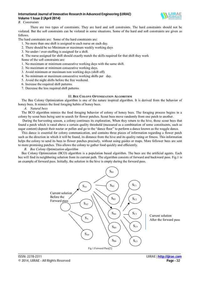 A Modified Bee Colony Optimization Algorithm for Nurse Rostering Problem | PDF | Beekeeping ...