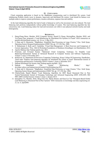 Survey on Load Rebalancing for Distributed File System in Cloud | PDF
