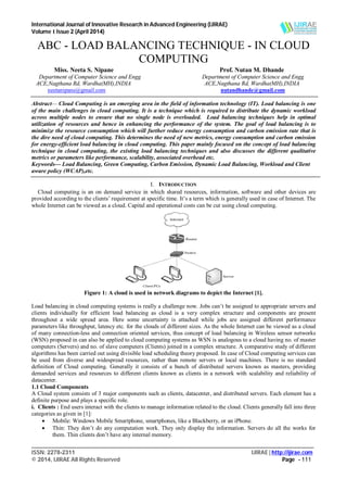 ABC - LOAD BALANCING TECHNIQUE - IN CLOUD COMPUTING | PDF