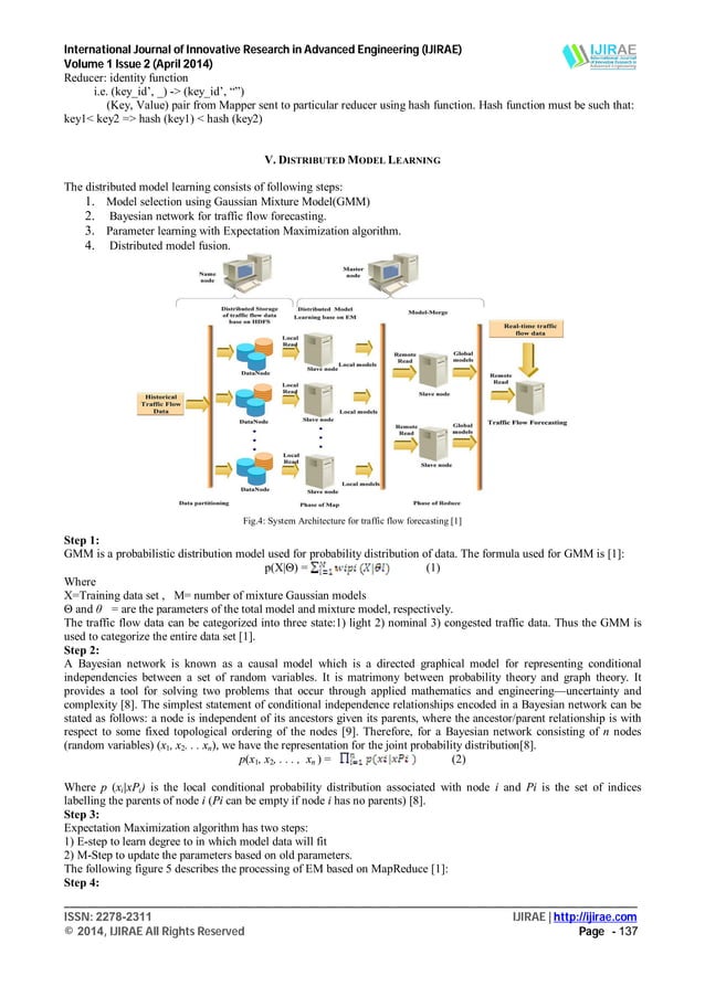 Review: Data Driven Traffic Flow Forecasting using MapReduce in Distributed Modelling | PDF