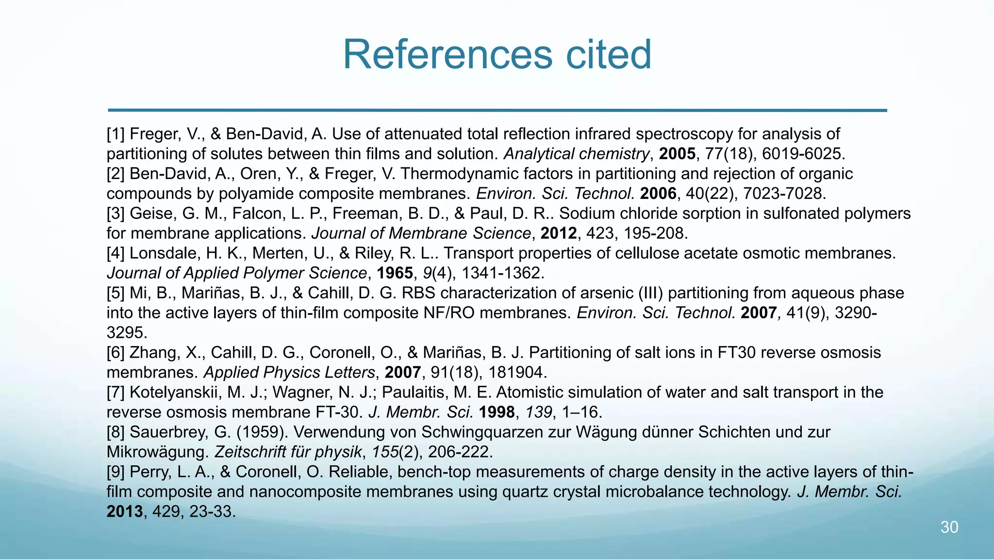 Partitioning of Inorganic Contaminants into the Polyamide Active Layers ...
