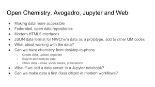 Open Chemistry, JupyterLab and data: Reproducible quantum chemistry | PPT