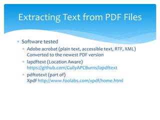 Rule-based Capture/Storage of Scientific Data from PDF Files and Export using a Generic ...