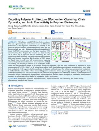 Polymer Architecture Effect on ion chain Dynamics | PDF | Chemistry | Science