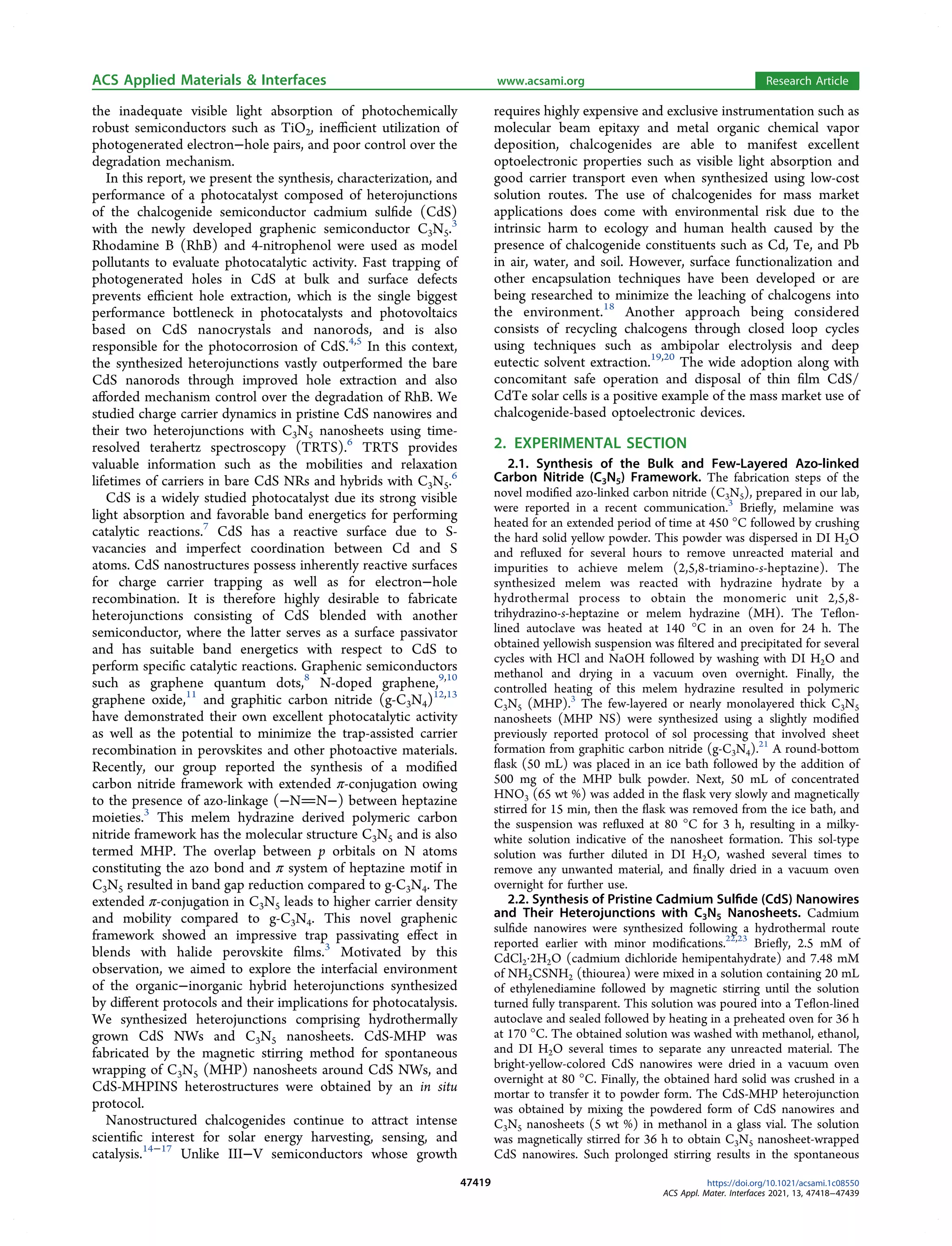 Photocatalytic Mechanism Control and Study of Carrier Dynamics in CdS ...