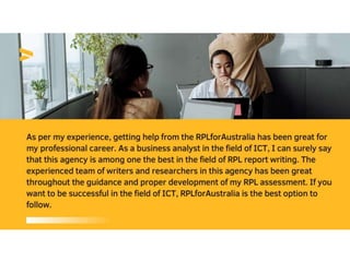 ACS approved RPL report writing assistance for ICT Business Analyst 261111 | PPT