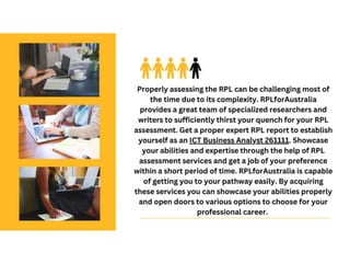 ACS approved RPL report writing assistance for ICT Business Analyst 261111 | PPTX