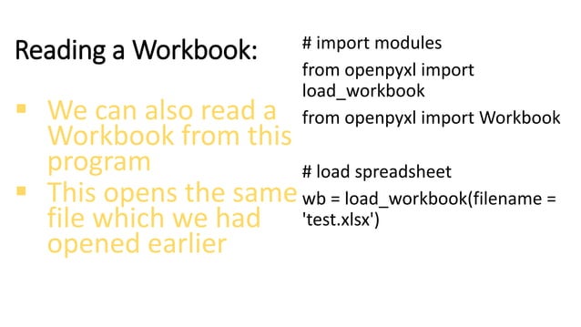 PYTHON FOR SPREADSHEET USERS.pptx | Desktop Publishing | Computer Software and Applications
