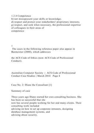ACS Code of Professional Conduct Case Studies .docx