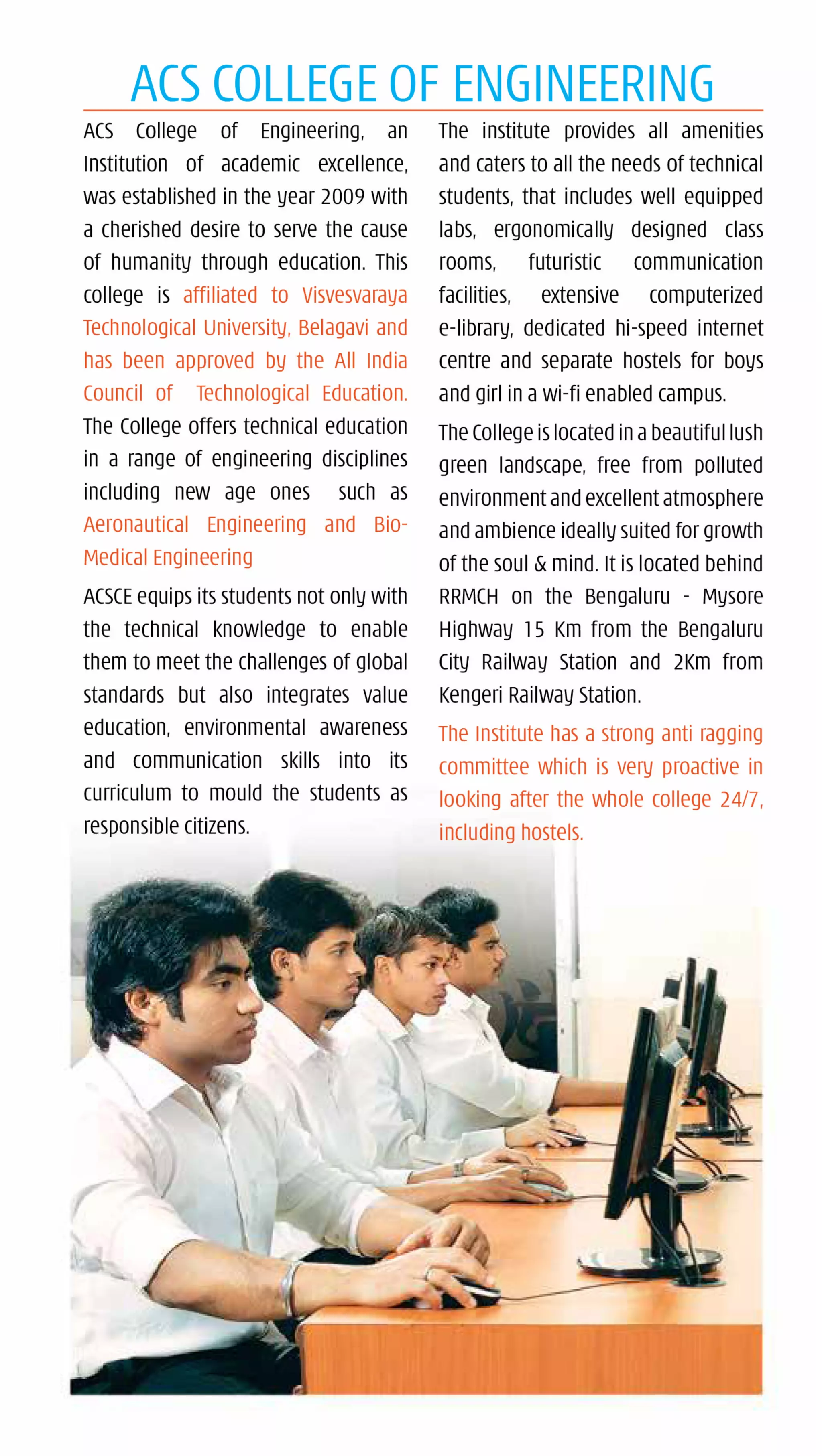 Acs College Of Engineering - Mysore Road, Bangalore | PDF