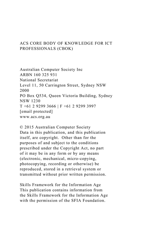 ACS CORE BODY OF KNOWLEDGE FOR ICT PROFESSIONALS (CBOK).docx
