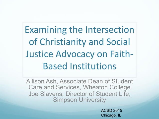 Examining the Intersection of Christianity and Social Justice Advocacy ...