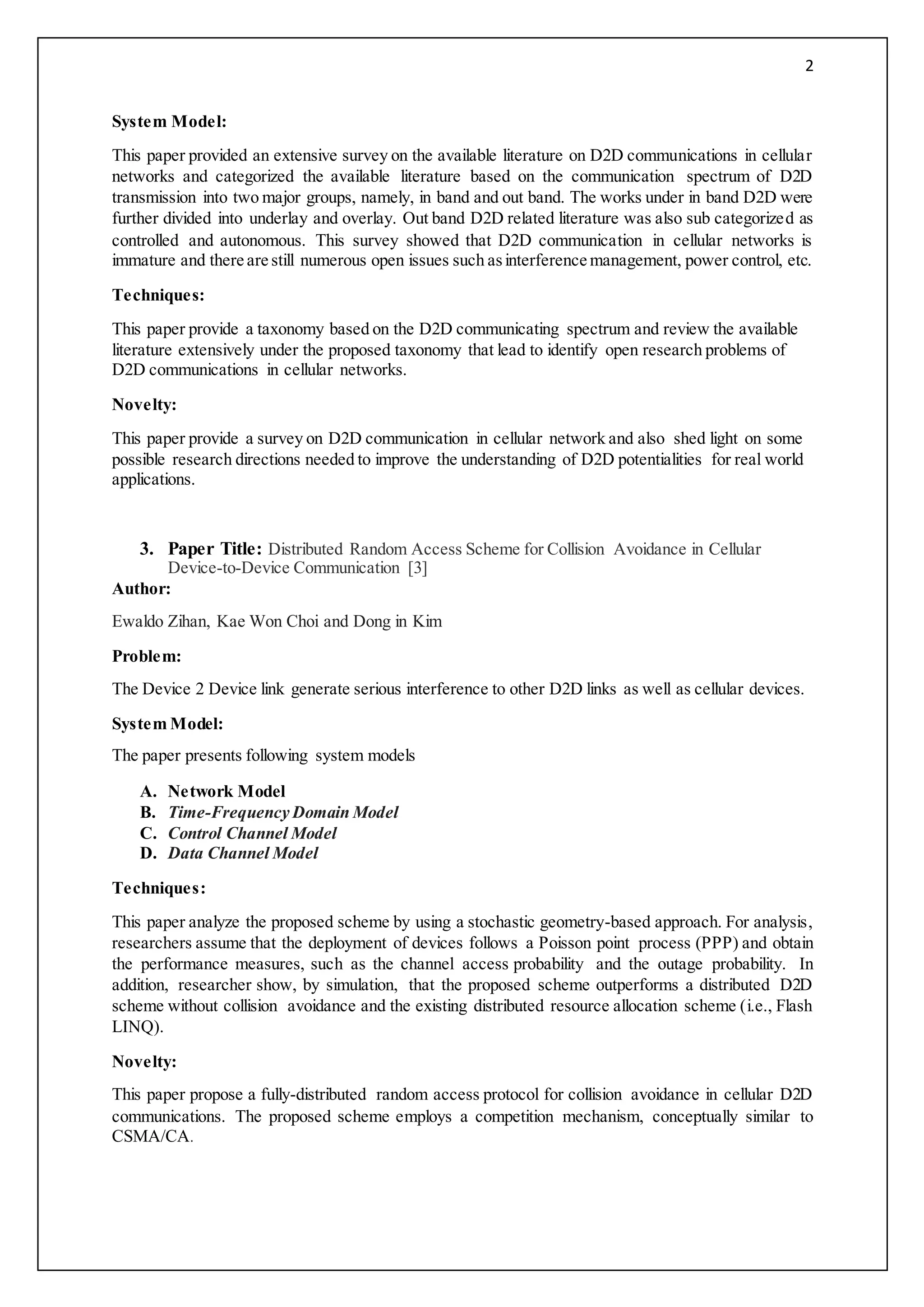 Device to Device Communication in Cellular Networks | DOCX