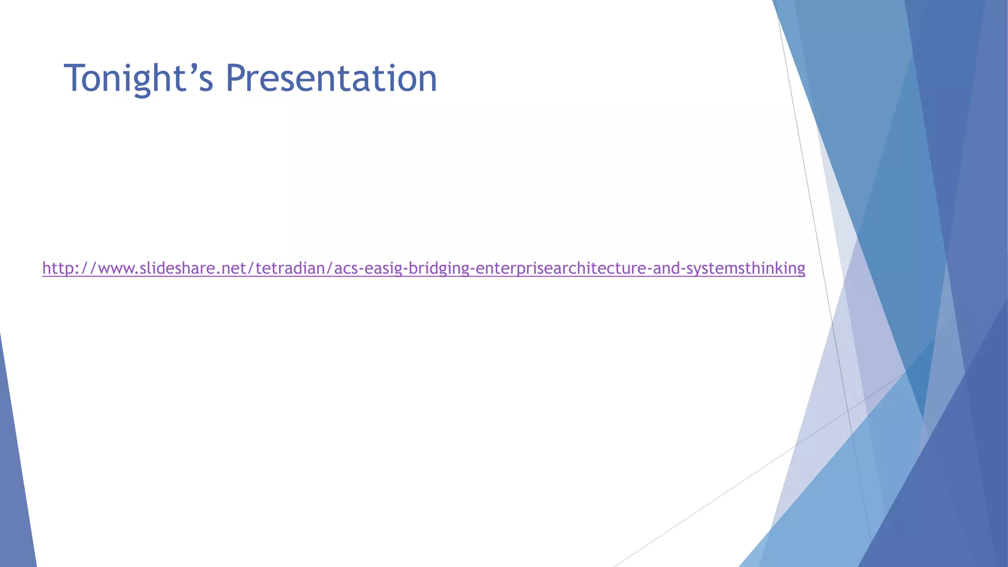 ACS Enterprise Architecture SIG | PPTX