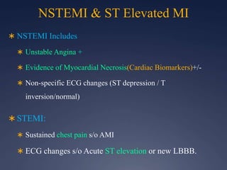 Acute Coronary Syndrome, Myocardial Infarction. | PPTX