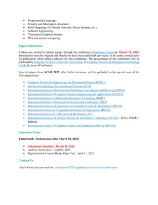 13th International Conference of Advanced Computer Science ...