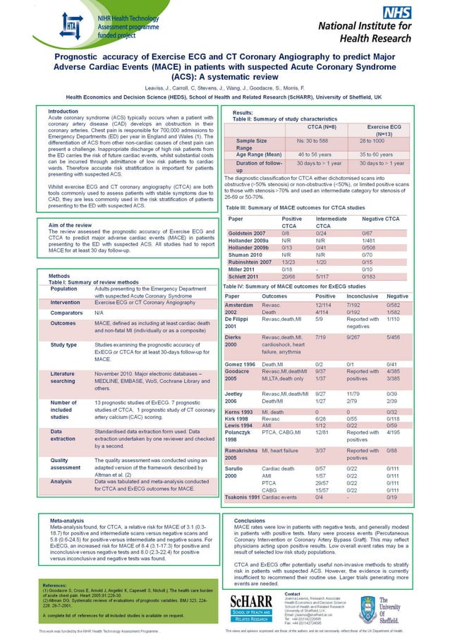 Prognostic Accuracy of Exercise ECG and CT Coronary Angiography to ...