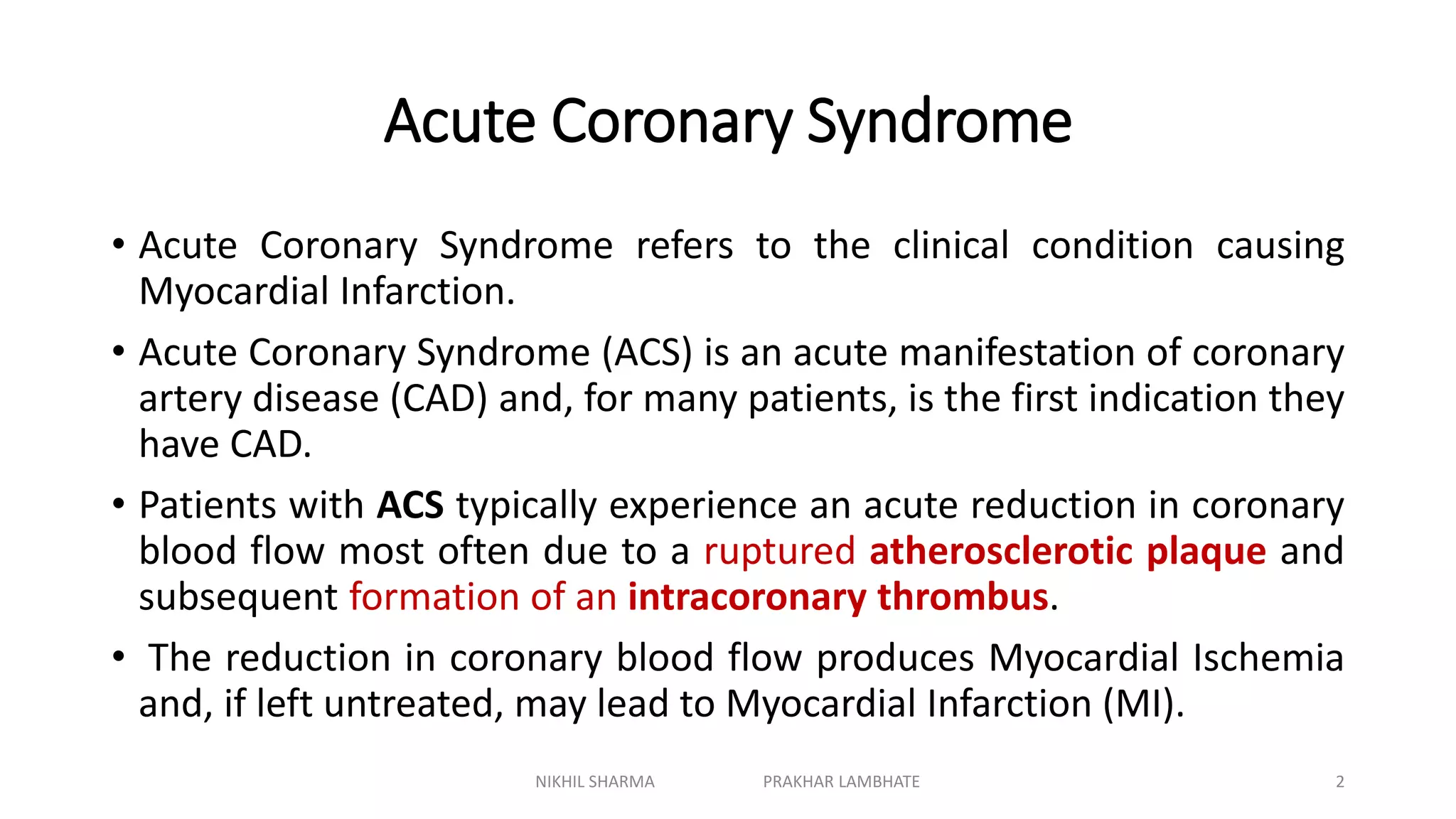 Acute Coronary Syndrome | PPTX