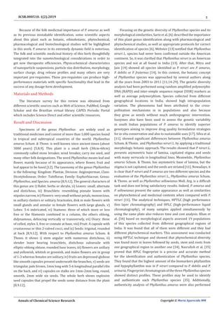Botanic, Phytochemistry and Pharmacological Aspects of Phyllanthus ...