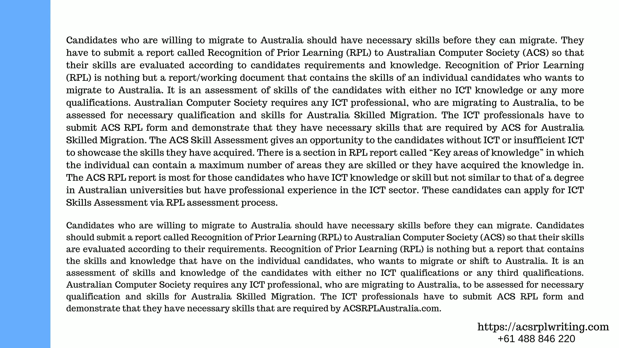 Acs rpl samples | PDF