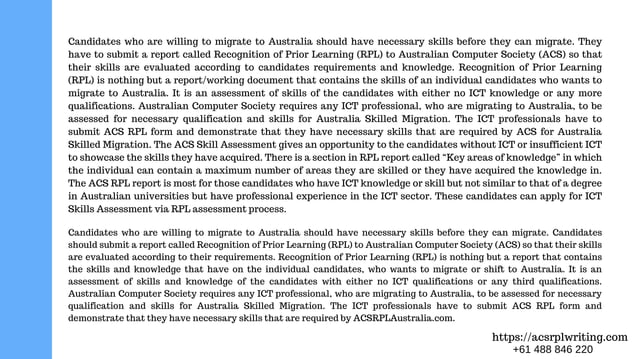 Acs rpl samples | PPT | Free Download