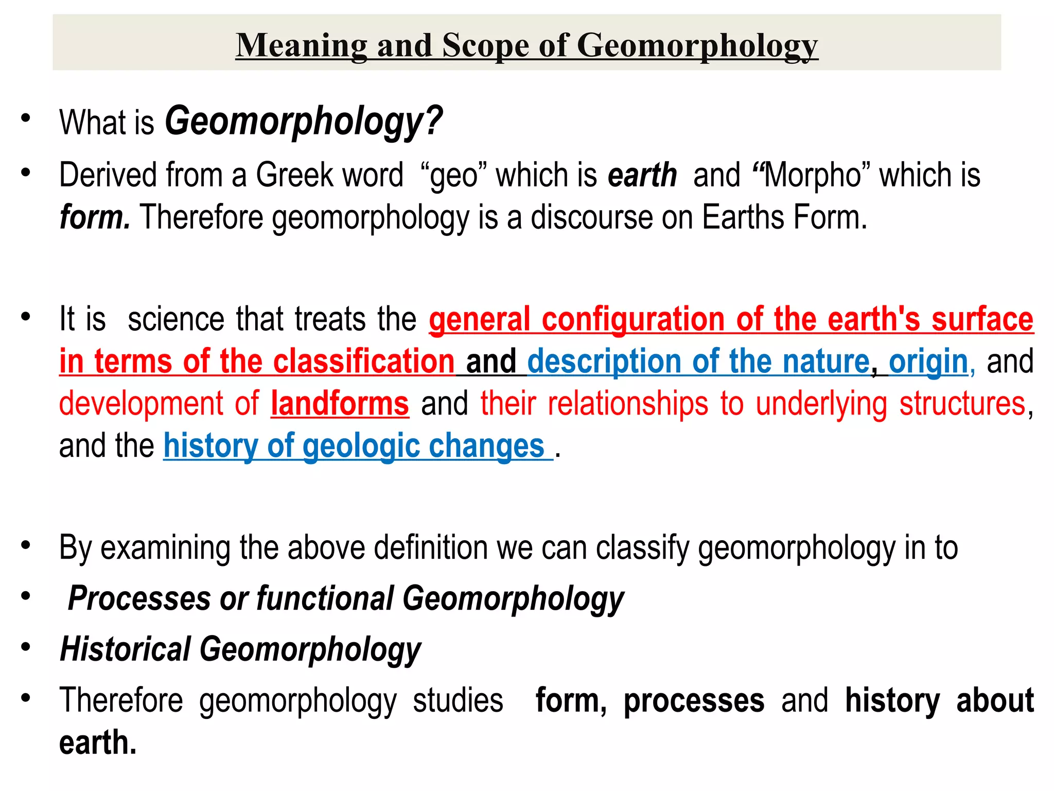 Introduction to Geomorphology | PPT