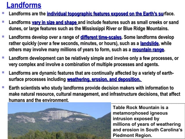 Geomorphology at a glance: Major landforms | PPT | Geography | Science