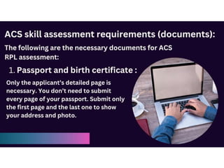 ACS Skill Assessment Necessary Information | PPTX