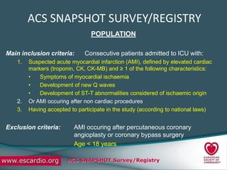 ACS SNAPSHOT SURVEY/REGISTRY | PDF