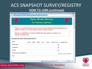 ACS SNAPSHOT SURVEY/REGISTRY | PDF