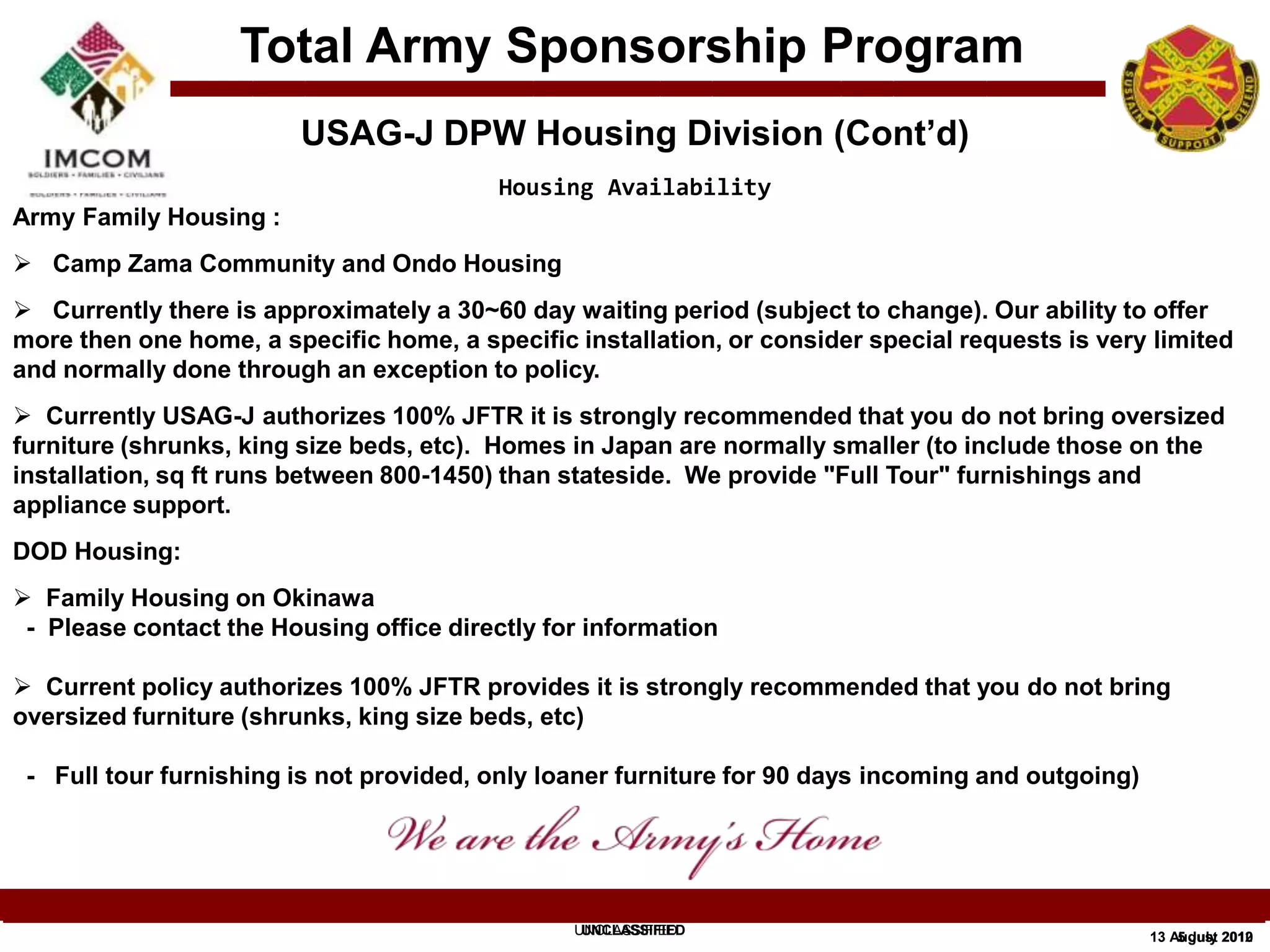 Army Community Service - Sponsorship Training | PPTX