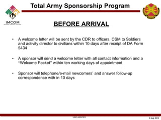 Army Community Service - Sponsorship Training | PPTX