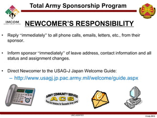 Army Community Service - Sponsorship Training | PPTX