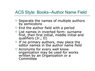 ACS Syle: Books | PPT