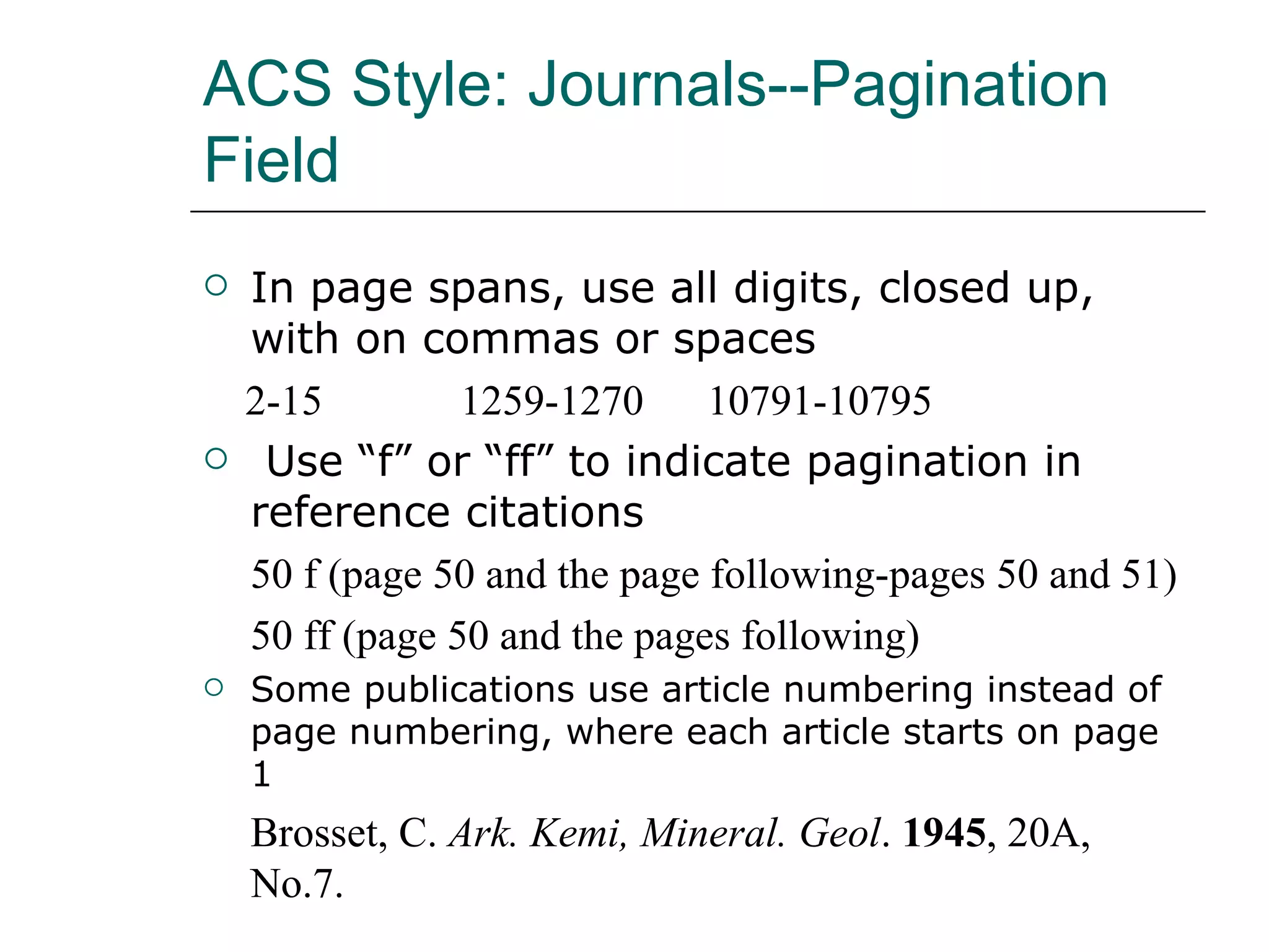 ACS Style: Journal Articles | PPT