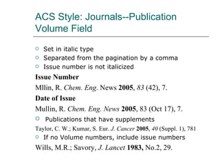 ACS Style: Journal Articles | PPT